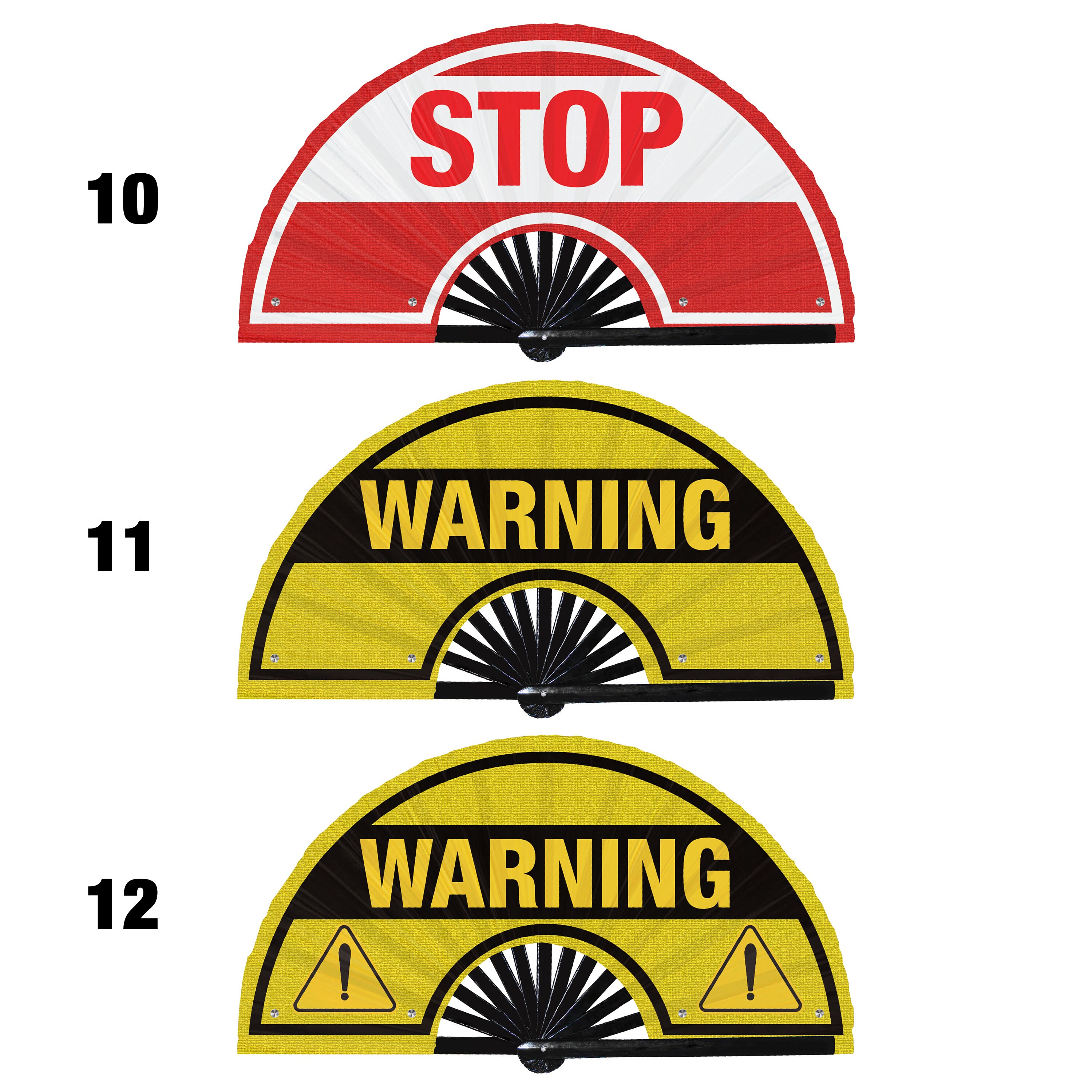 Road Signs UV Glow Handheld Fan Stop Sign Fan Go Caution | Etsy