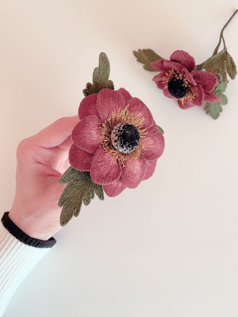 Stumpwork Embroidery Pattern anemone Flowers PDF - Etsy