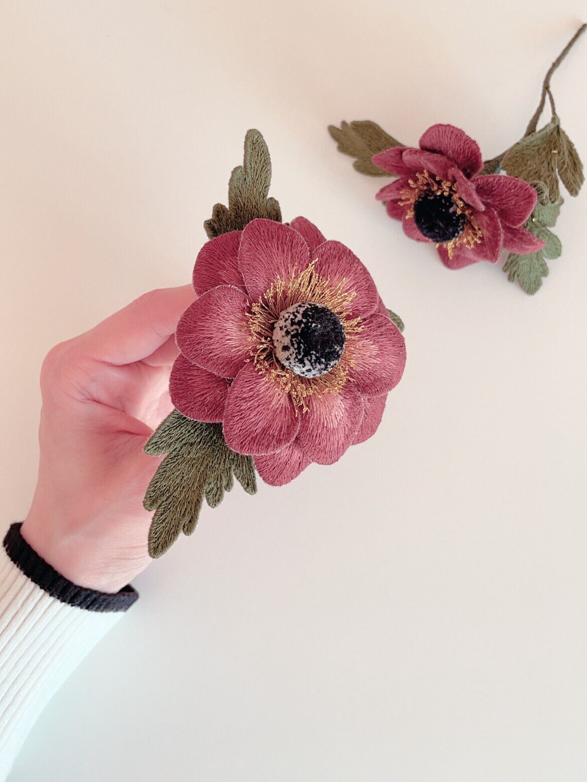 Stumpwork Embroidery Pattern anemone Flowers PDF - Etsy