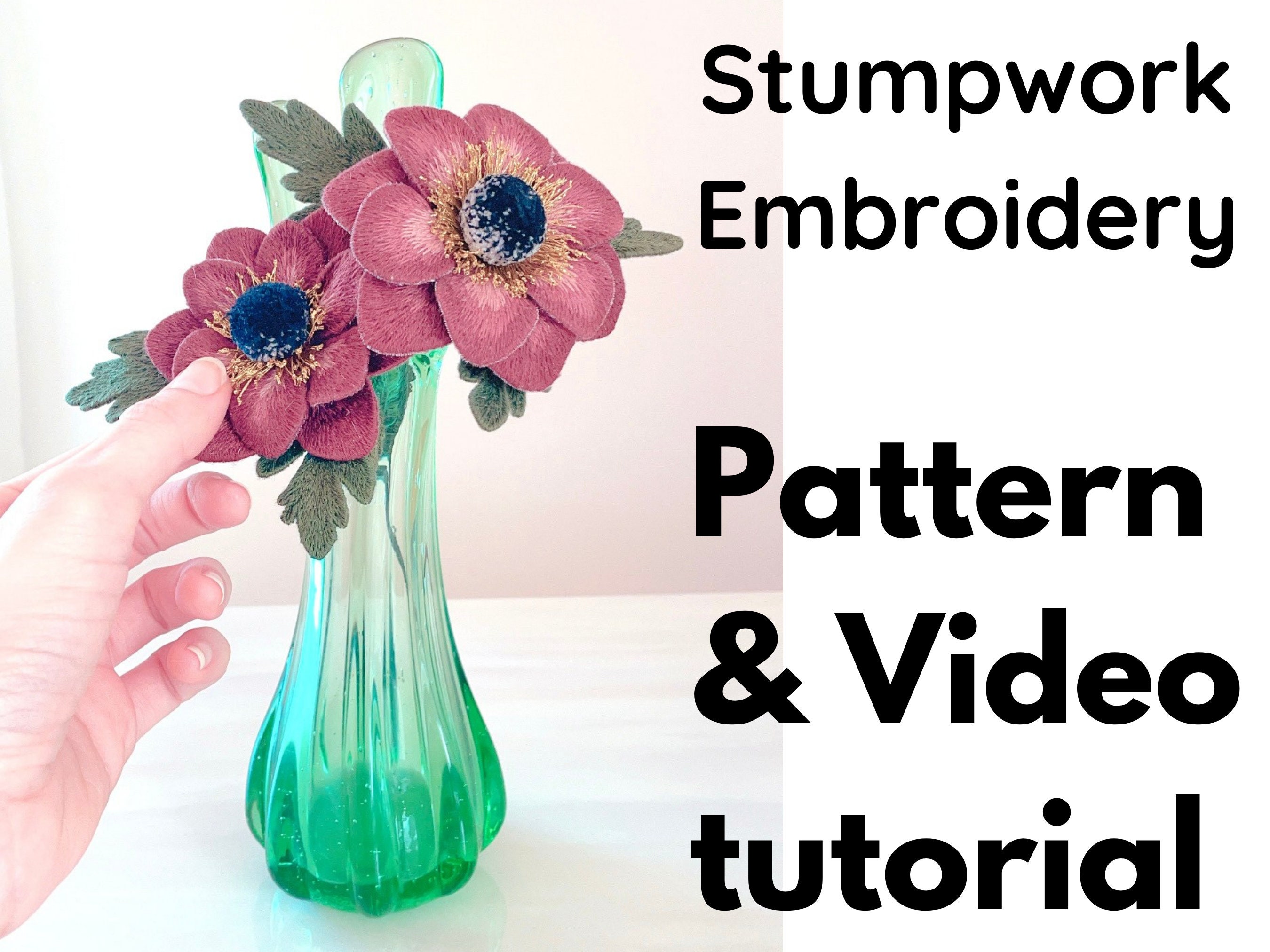 Stumpwork Embroidery Pattern anemone Flowers PDF - Etsy