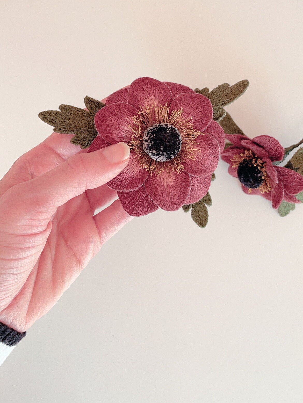 Stumpwork Embroidery Pattern anemone Flowers PDF - Etsy