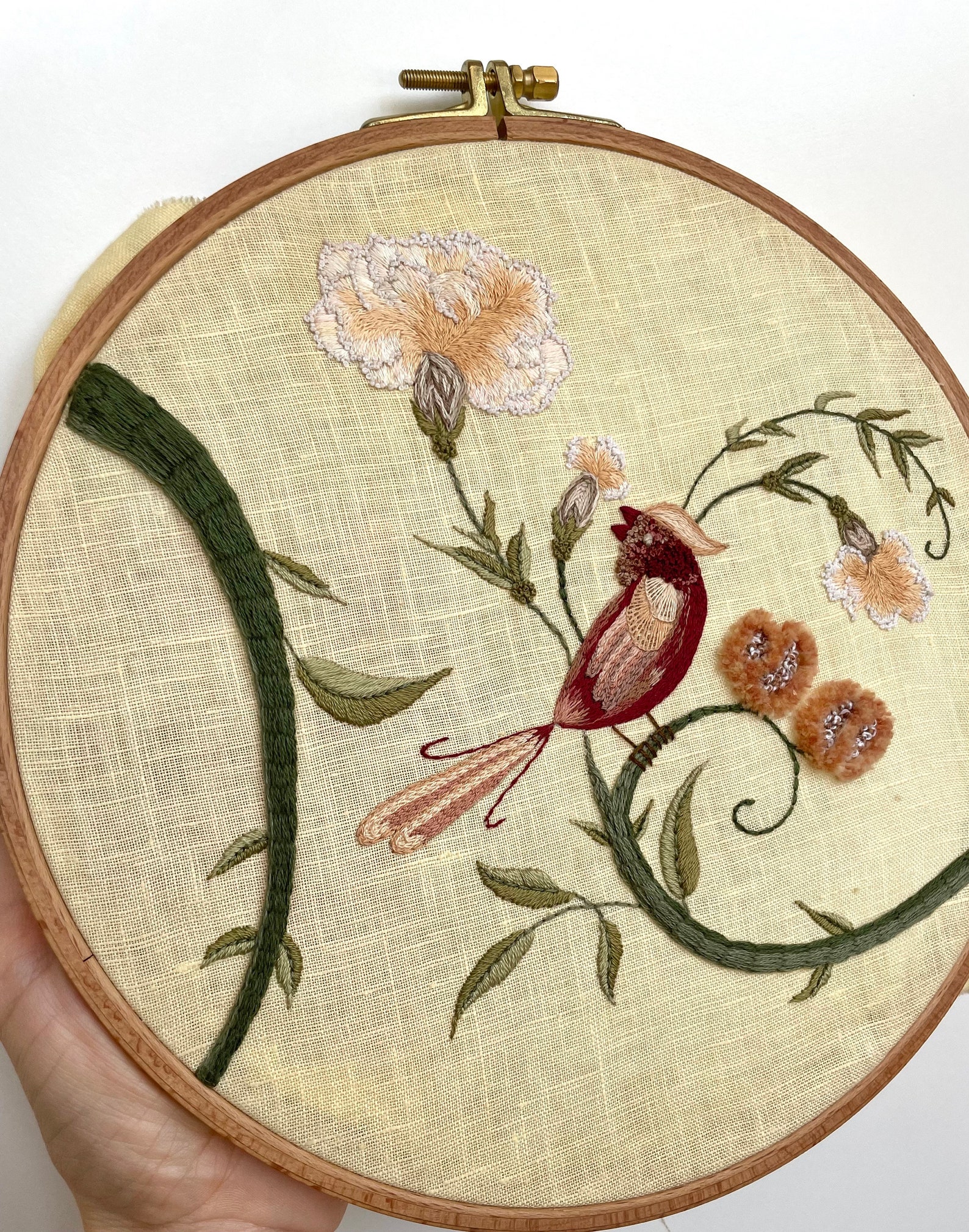 Stumpwork Embroidery Pattern peach Tweets PDF Download Video Tutorial I ...