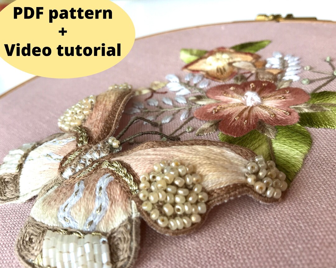 Stumpwork Embroidery Pattern spring Bloom PDF Download Video Tutorial I ...