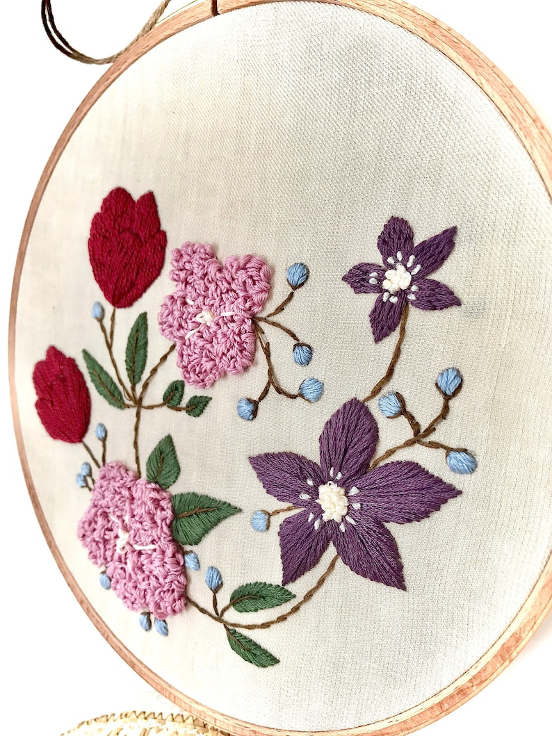 Hand Embroidery Pattern Botanical Floral Design PDF Digital Download - Etsy