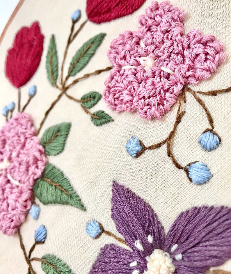 Hand Embroidery Pattern Botanical Floral Design PDF Digital Download - Etsy