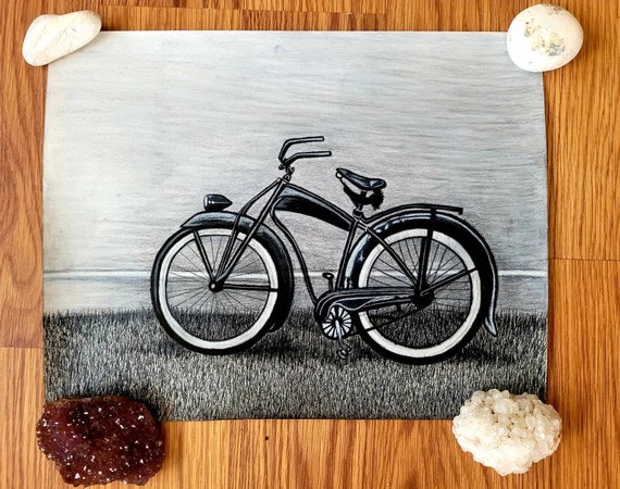 charcoal and pastel drawing of Flourite Crystal 11x14 inches hand drawn ...