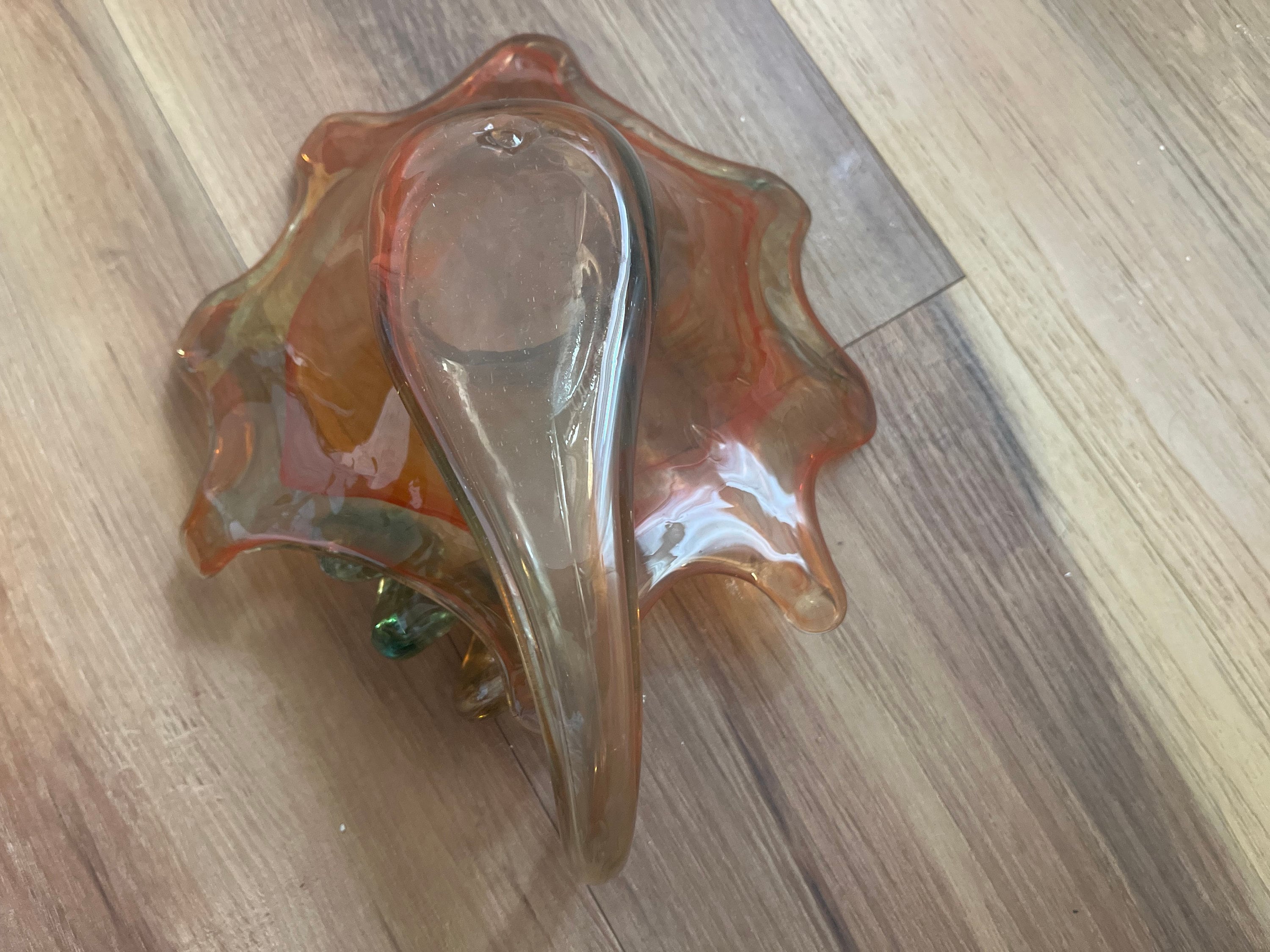 Vintage Orange Swirl Sooner Glass Cornucopia - Etsy