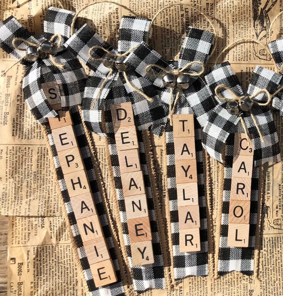 Personalized Custom Scrabble Name Ornaments | Package Place Setting ...