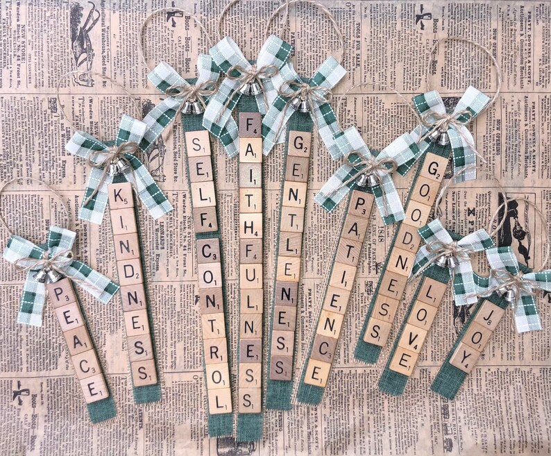 Complete Set of Scrabble Rustic Farmhouse Christian Ornaments - Etsy