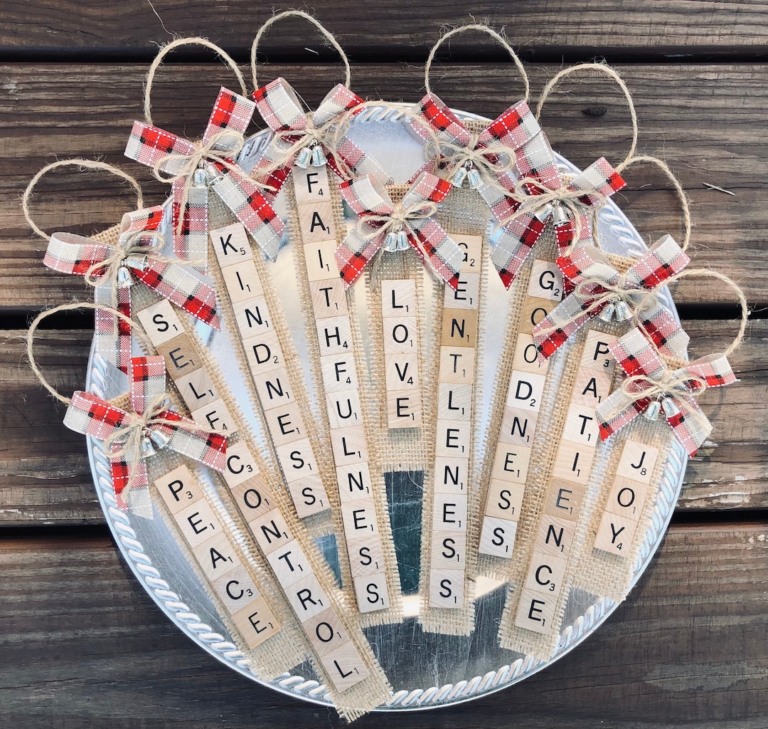 Scrabble Tile Ornaments: Fruit of the Spirit, Christian Gift Set - Etsy