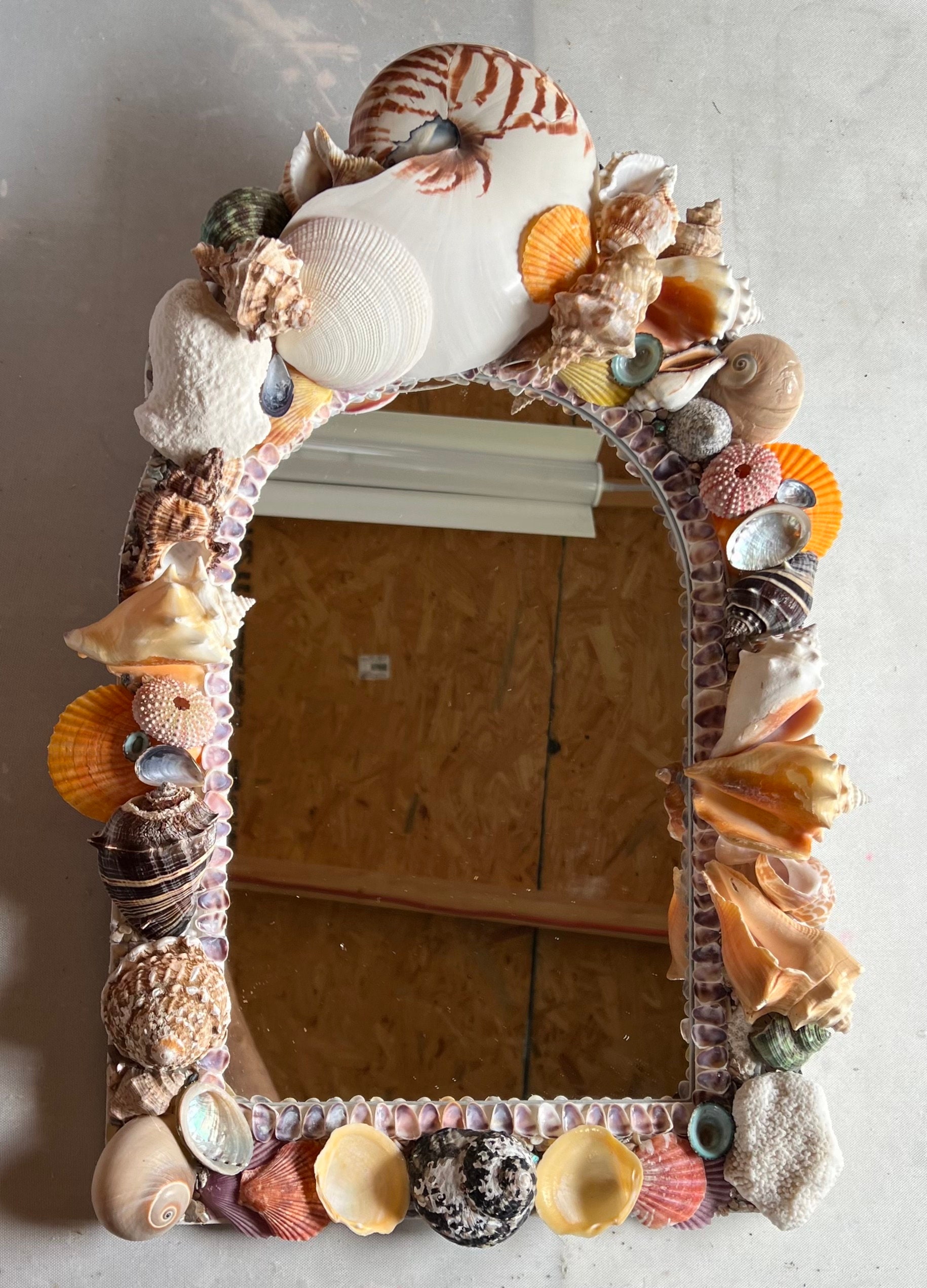 Arched Sea Shell Mirror, Mirror, Wall Mirror, Arched, Sea Shells ...