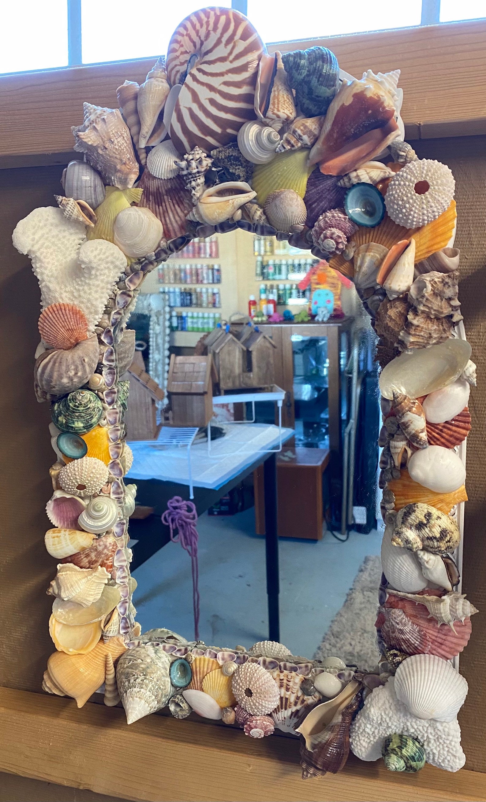 Arched Sea Shell Mirror, Mirror, Wall Mirror, Arched, Sea Shells ...