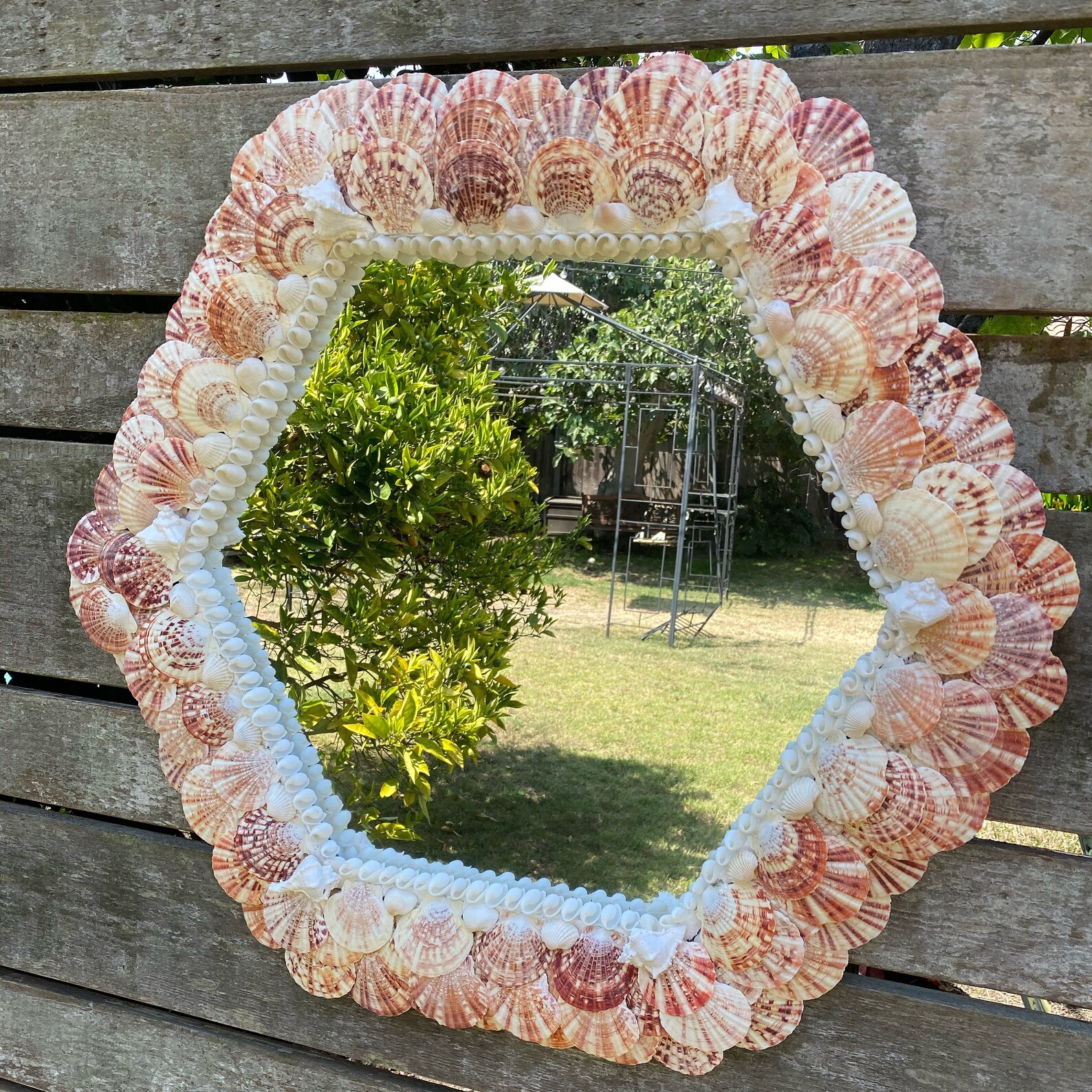 Hexagon Shaped Mirror With Scallop Shells - Etsy