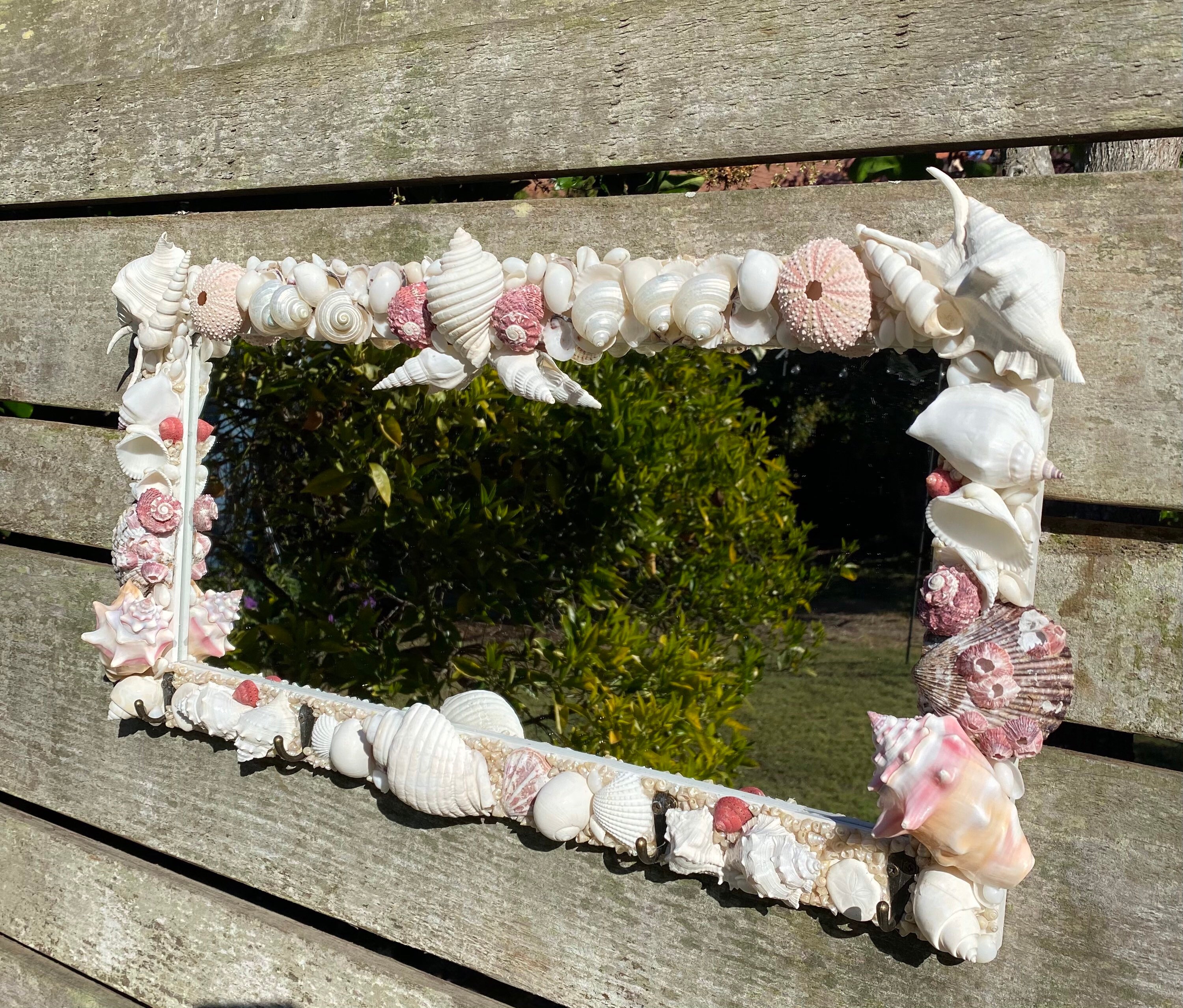 Assorted White and Pink Sea Shell Covered Mirror. - Etsy