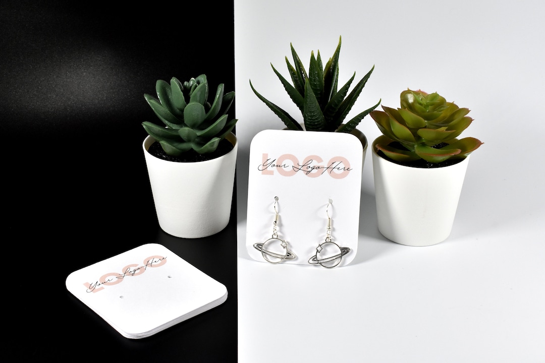 Logo Earring Cards, Earring Display Cards, Logo Jewelry Tags, Earring ...