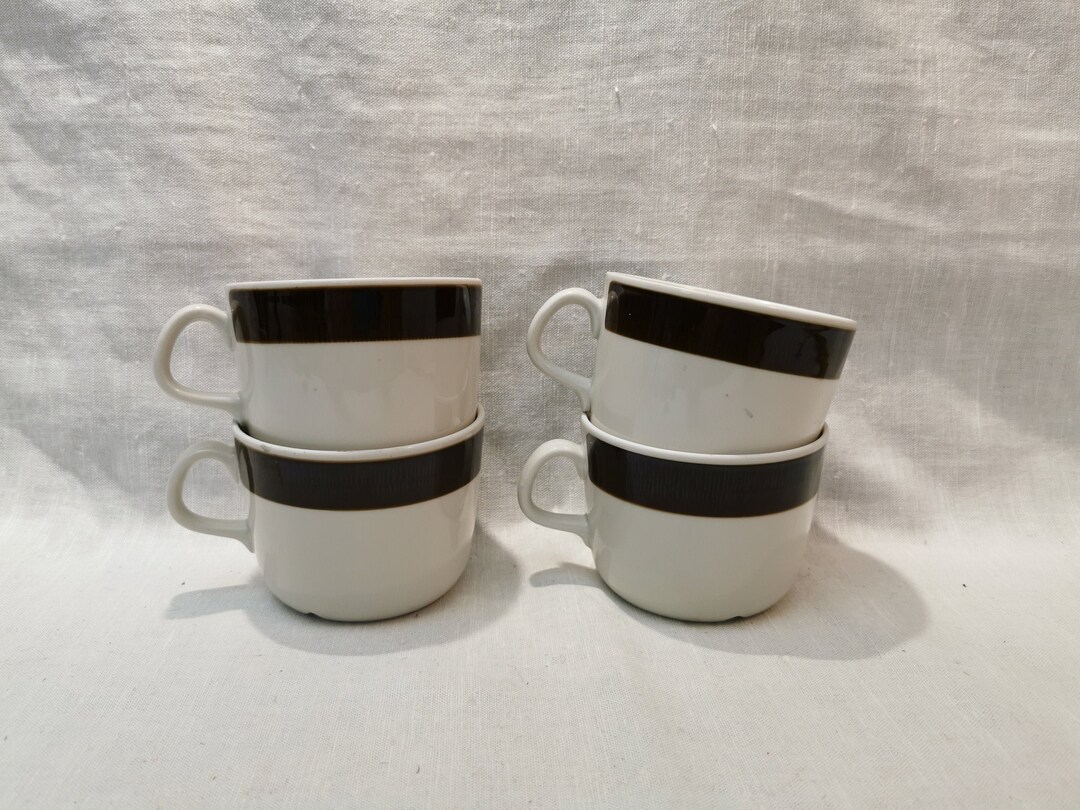 Vintage Rörstrand Koka Porcelain Coffee Cups - Set of 4 - Swedish ...