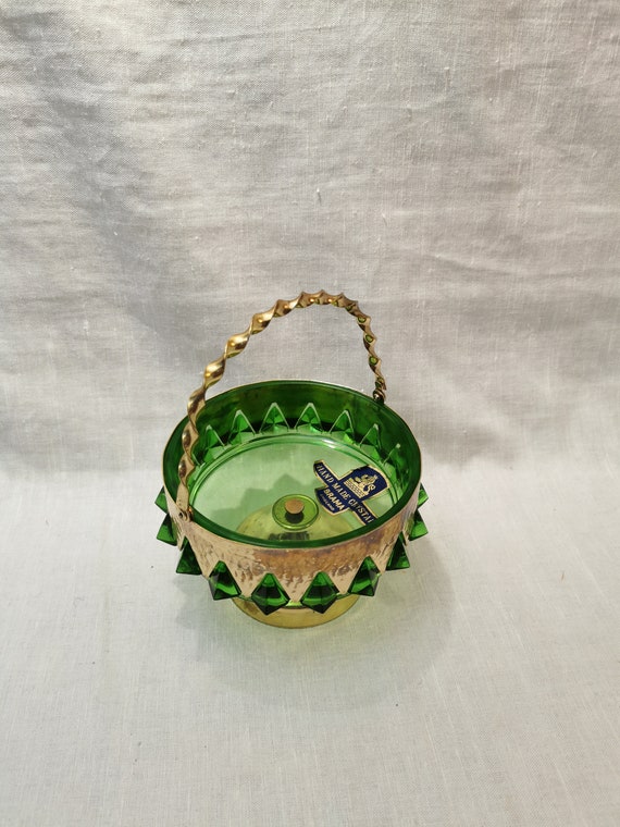 Vintage Hand Made Crystal Brama Basket England Pewter Bowl | Etsy