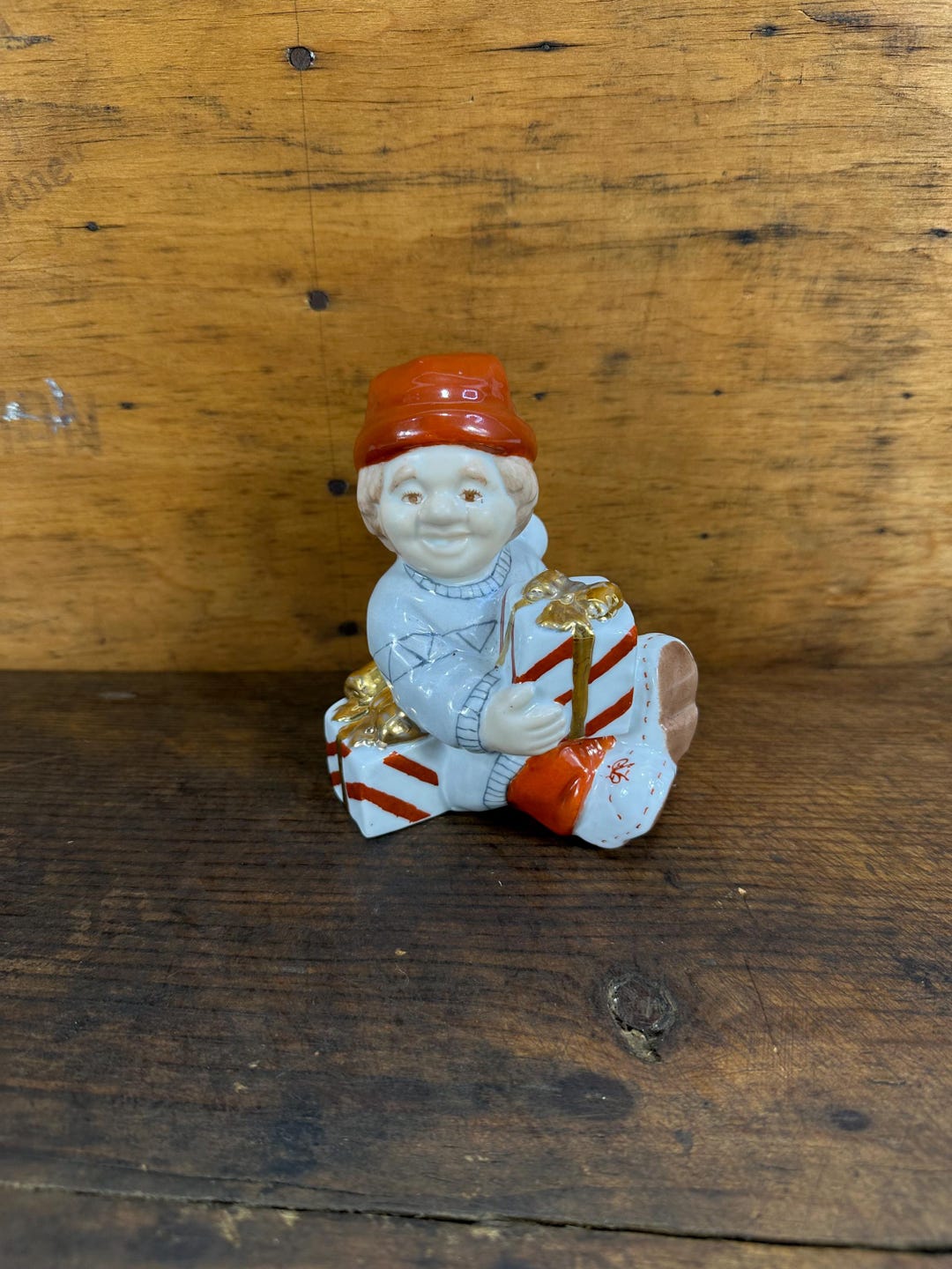 Vintage Norwegian Porcelain Figurine | Santa Child Christmas Boy ...