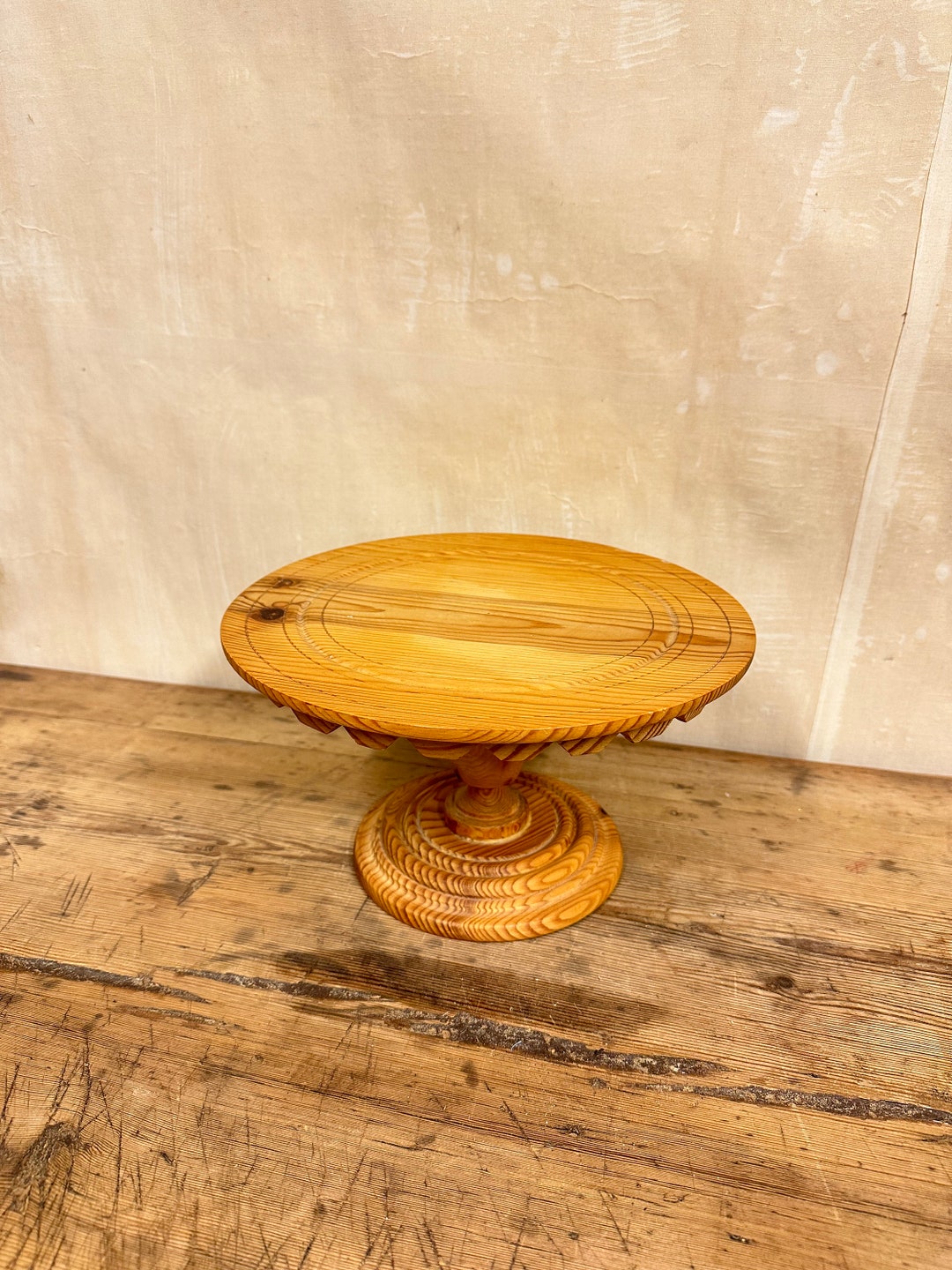 Stunning Vintage Norwegian Cake Stand From Bergen - Hand Carved Wood - Etsy