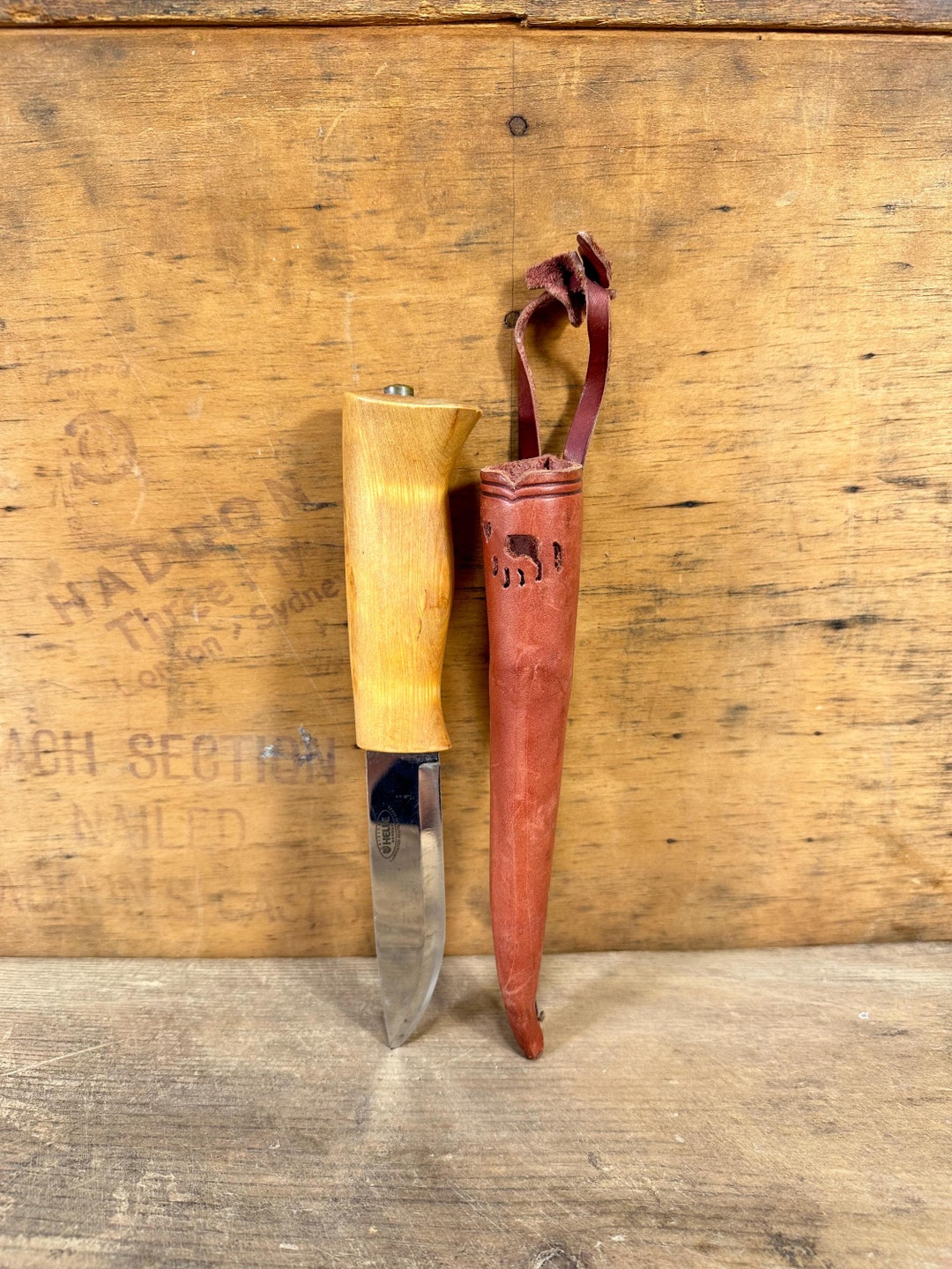 Vintage Norwegian Forged Knife by Helle With Hand-sewn Sheath ...