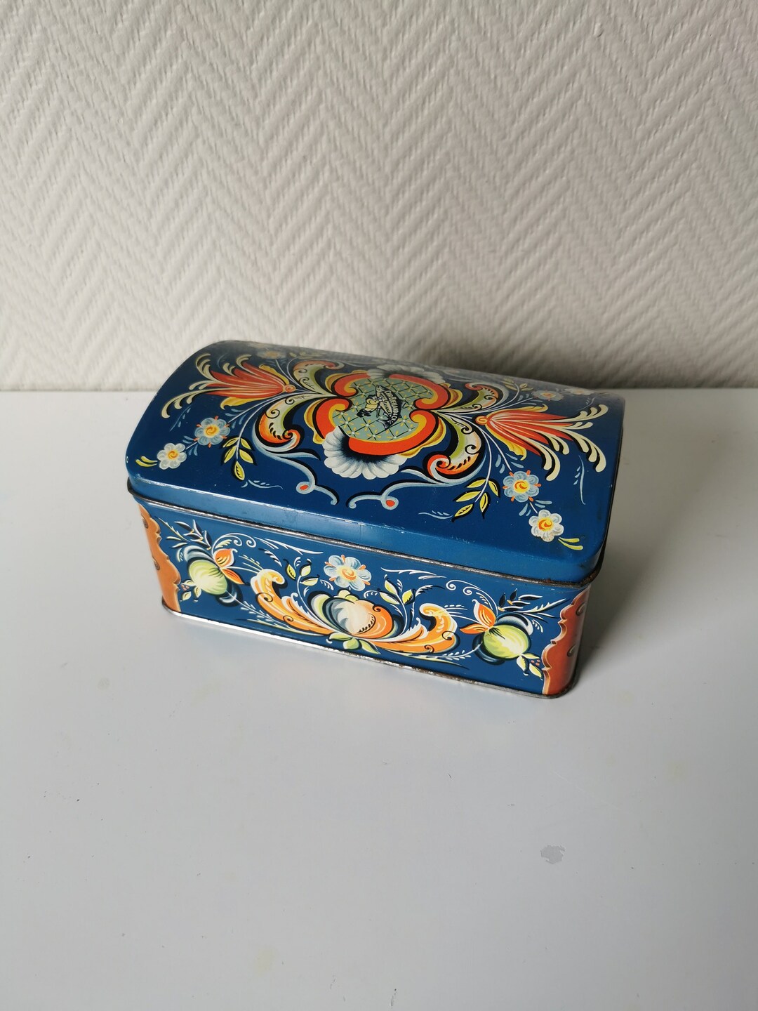 Vintage Norwegian Handmade Rosemalt Food Container - Traditional ...