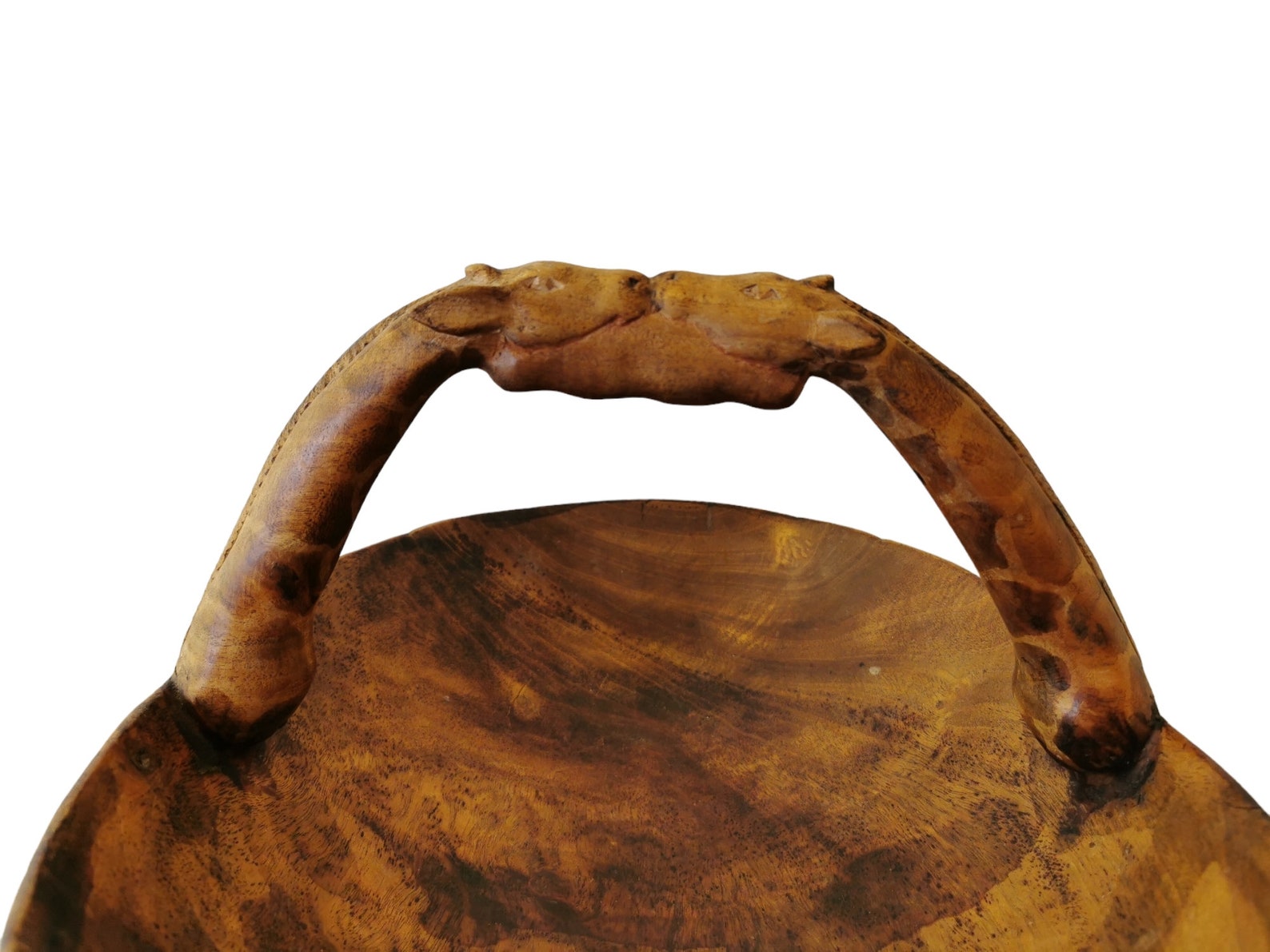 Hand Carved Wood Bowl With Giraffes Heads - Etsy