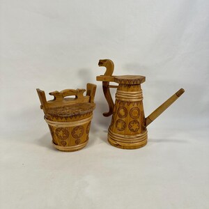 Norwegian Folk Art Set: Tine Box & Beer Jug Duo From Telemark - Etsy