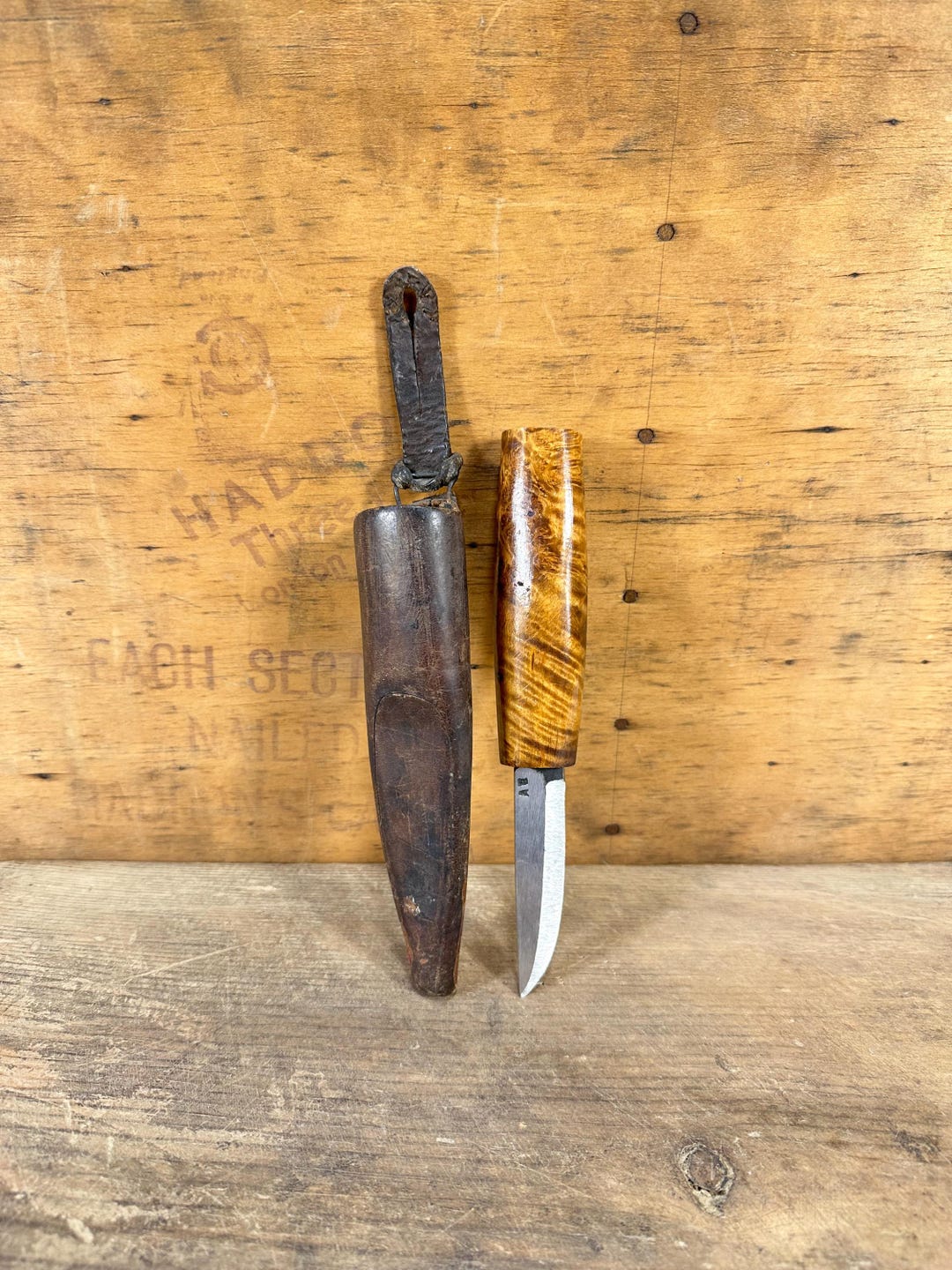 Vintage Norwegian Home-forged Knife by Aslak Ellefsen With Hand-sewn ...