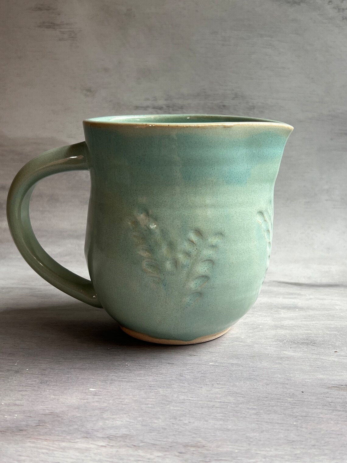 Handmade Pale Green Pottery Pitcher: Stoneware Serving Vase - Etsy