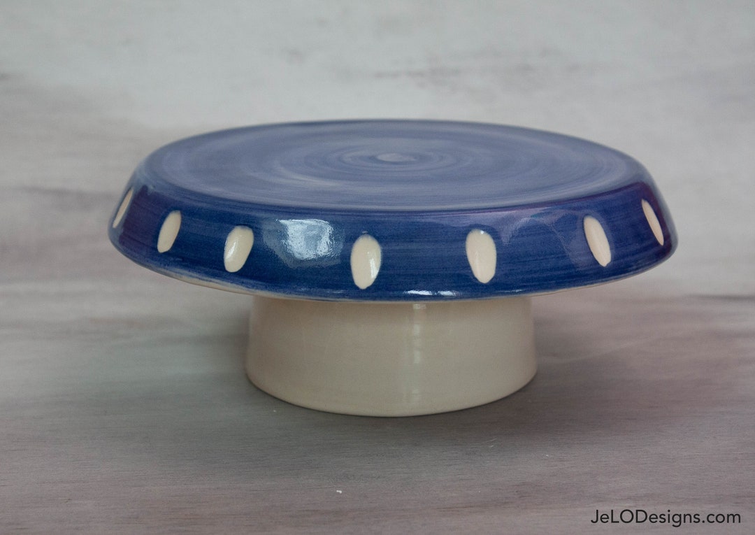 Mini Cake Platter in Blue and White, a Wonderful Gift! - Etsy