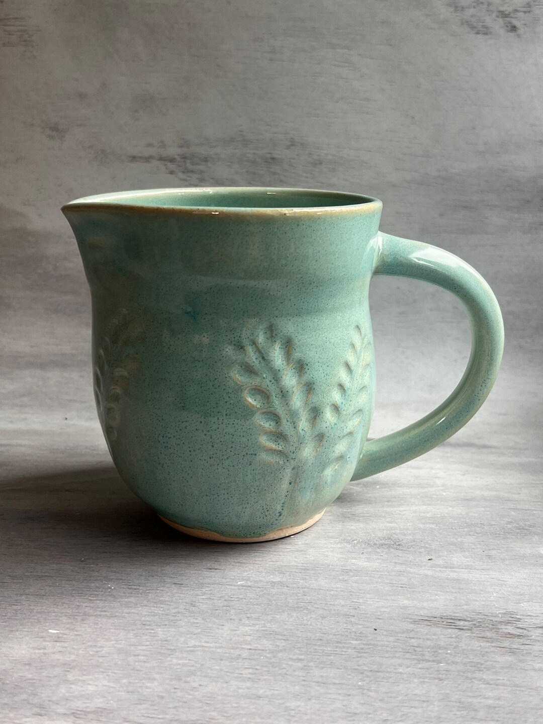 Handmade Pale Green Pottery Pitcher: Stoneware Serving Vase - Etsy