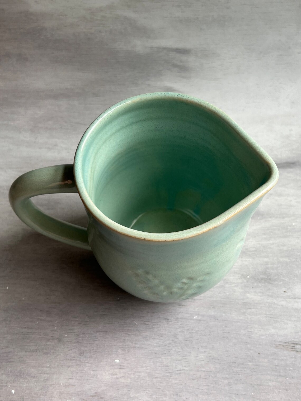 Handmade Pale Green Pottery Pitcher: Stoneware Serving Vase - Etsy