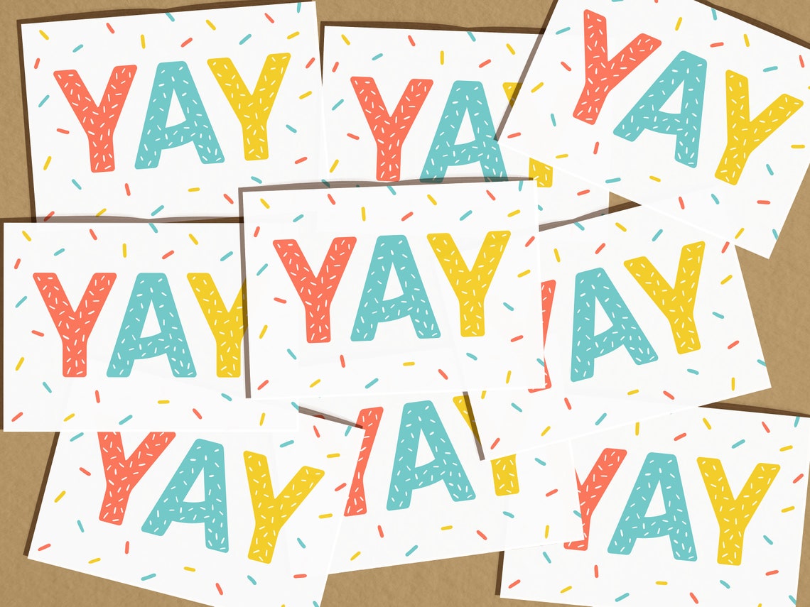 Yay Congratulations Greeting Card Congrats Card Celebration | Etsy