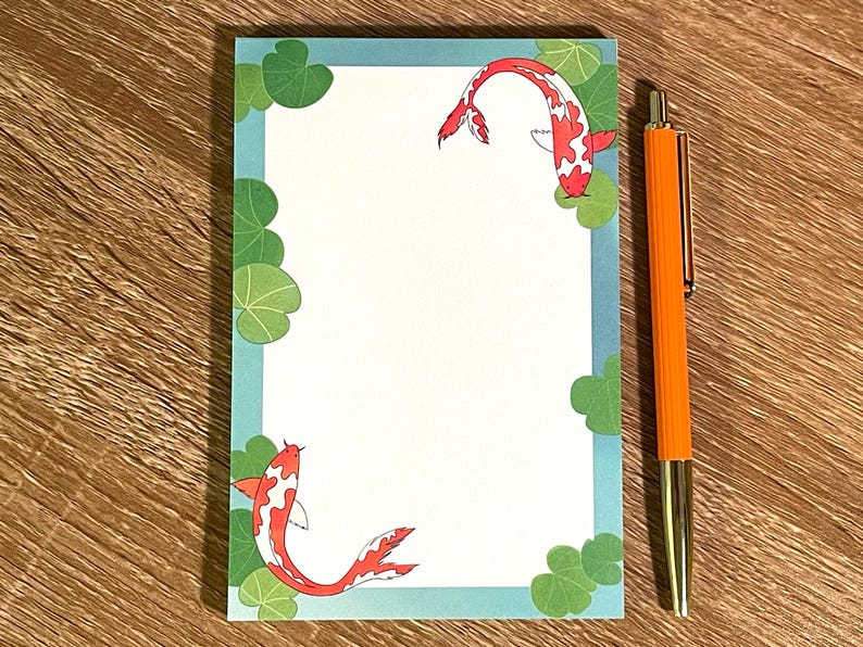 Koi Fish Notepad, Cute Notepad, Kawaii Stationary, Memopads, Note Pads ...