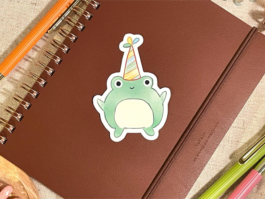 Cute Frog Sticker, Frog Themed Sticker for Animal Lover, Kawaii Frog ...