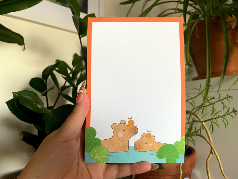 Capybara Notepad, Cute Notepad, Kawaii Stationary, Capybara Memopads ...
