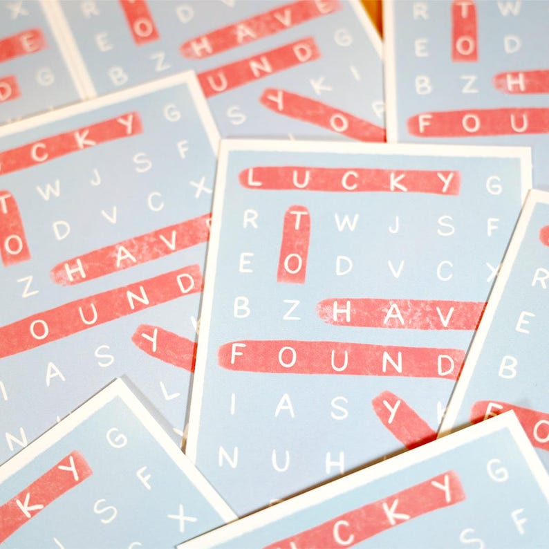 Word Search Card Love, Love Cards for Boyfriend, Valentine Card ...