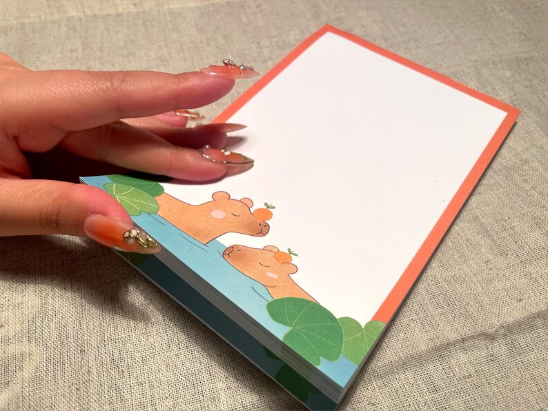 Capybara Notepad, Cute Notepad, Kawaii Stationary, Capybara Memopads ...