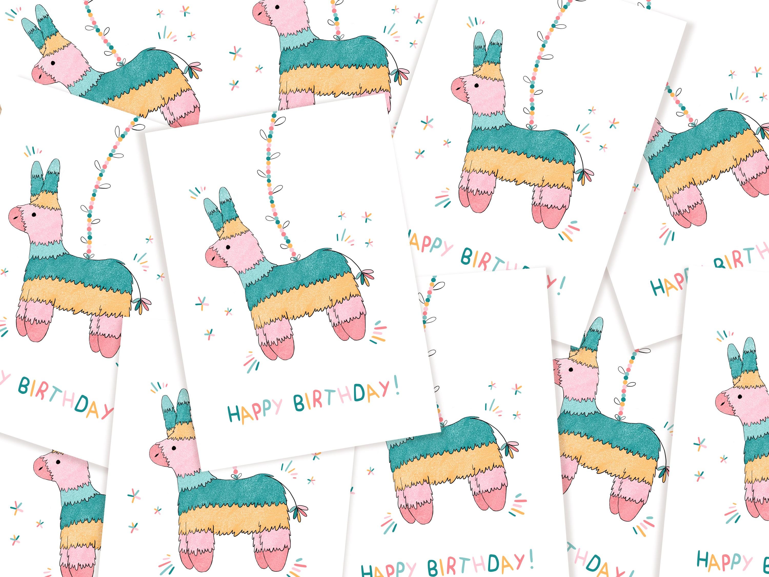 Birthday Card, Feliz Cupleanos Card, Cute Greeting Card, Fiesta ...