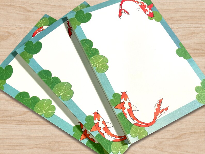 Koi Fish Notepad, Cute Notepad, Kawaii Stationary, Memopads, Note Pads ...