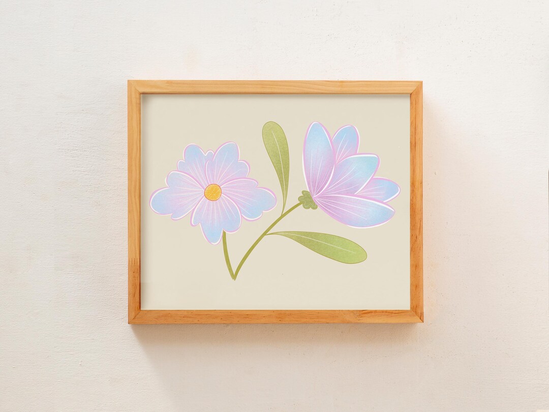 Purple Floral Art Print: Modern Home Decor (5x7 or 8x10) - Etsy