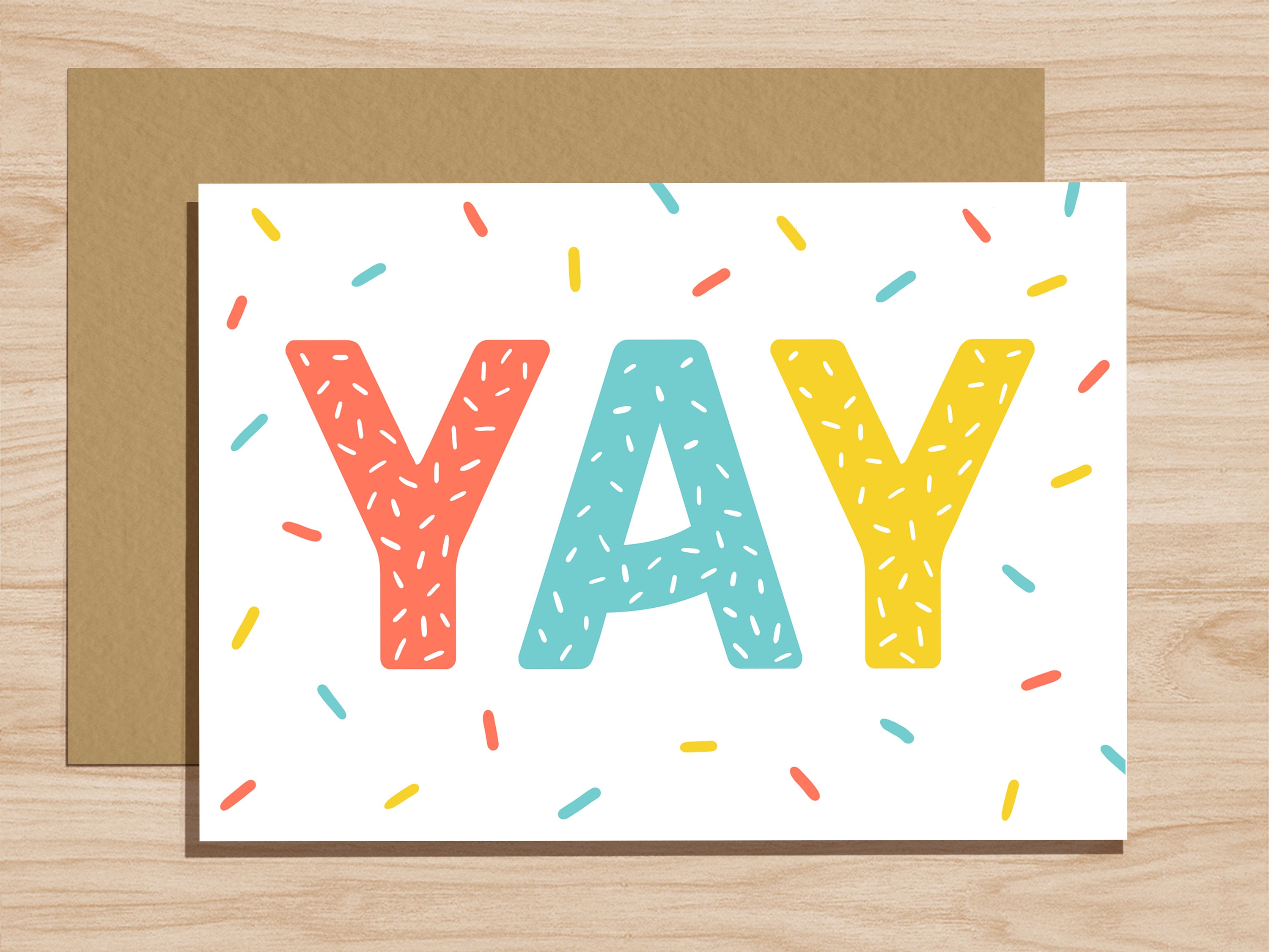 Yay Congratulations Greeting Card Congrats Card Celebration | Etsy