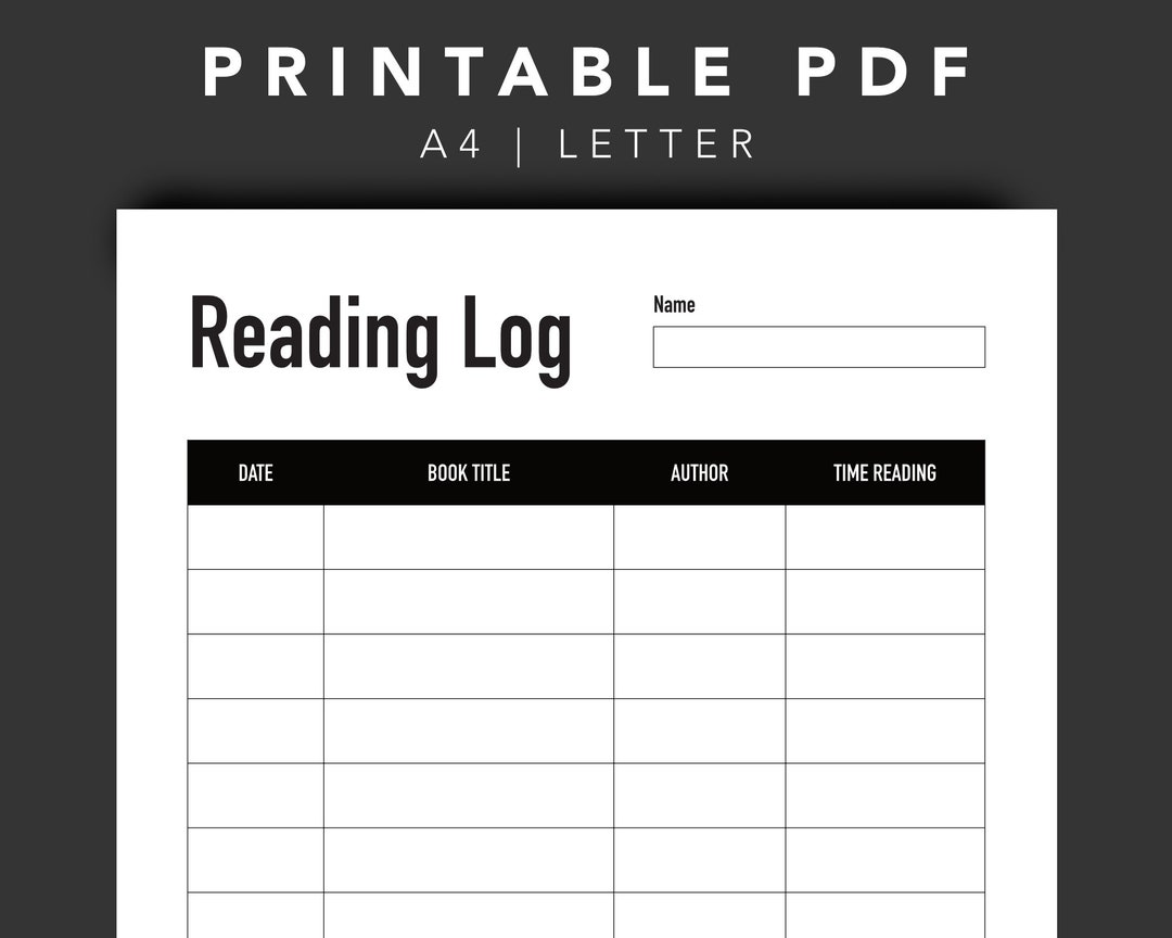 Kids Reading Log Printable PDF | Children's Reading Book Log | Reader ...