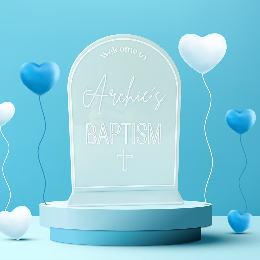 Baptism Welcome Arch Table Sign Acrylic Personalised Baptism Decoration ...