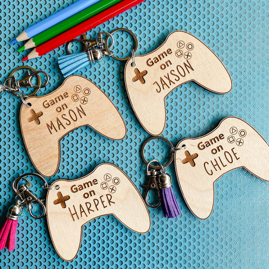 Personalized Wood Game Controller Keyring: Engraved Gamer Tag - Etsy ...