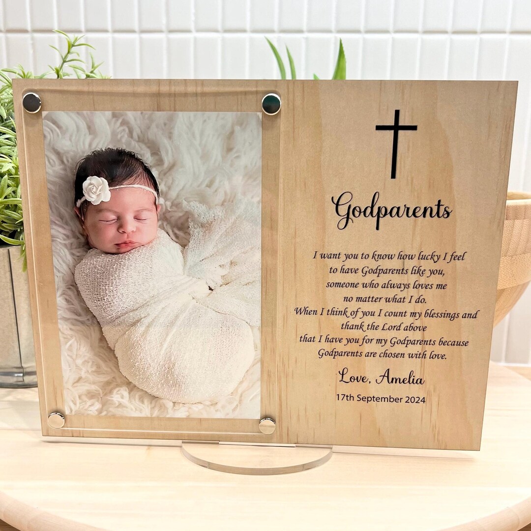 Personalized Godparent Frame: UV Printed Poem, Wood & Acrylic - Etsy ...