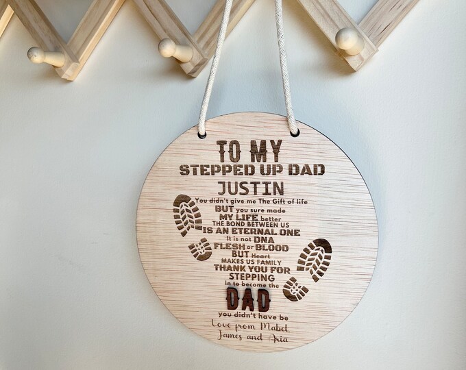 Step Dad Plaque I Stepped up Dad Plaque | Father’s Day Gift | Bonus Dad ...