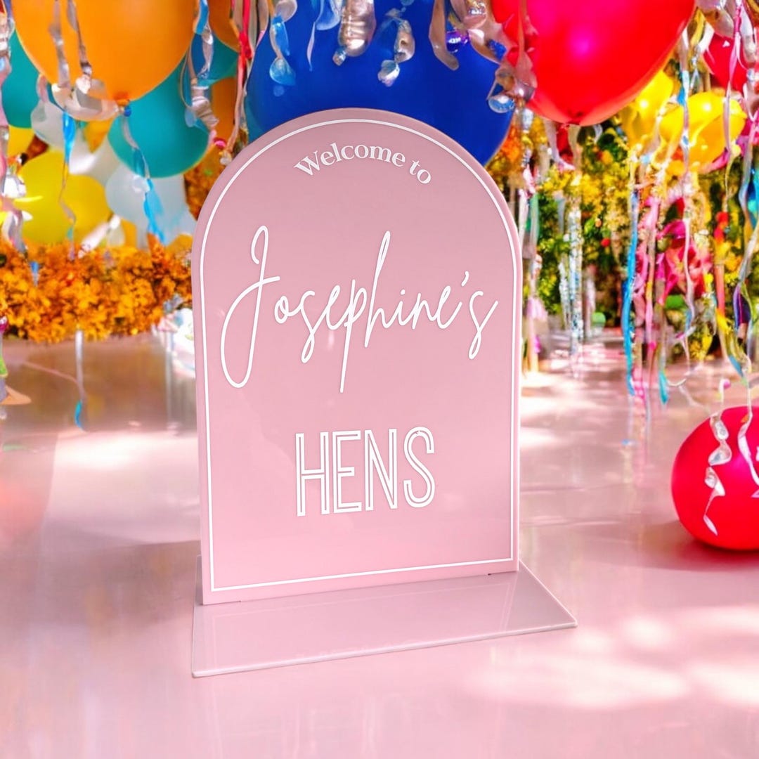 Personalized Acrylic Hens Party Welcome Sign: UV Printed Decor - Etsy ...
