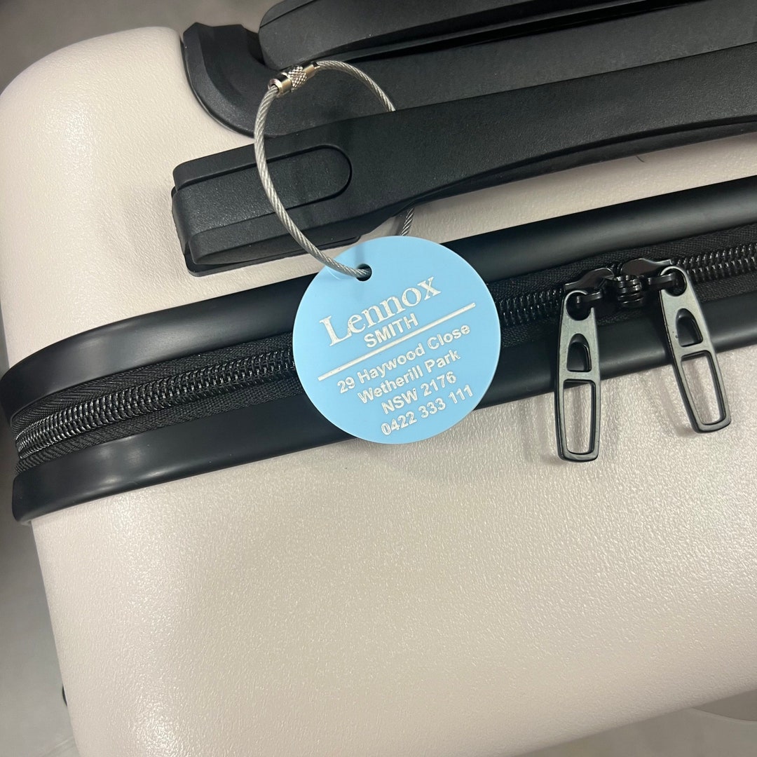 Custom Luggage Tags Round Personalised Travel Luggage Tags Acrylic ...