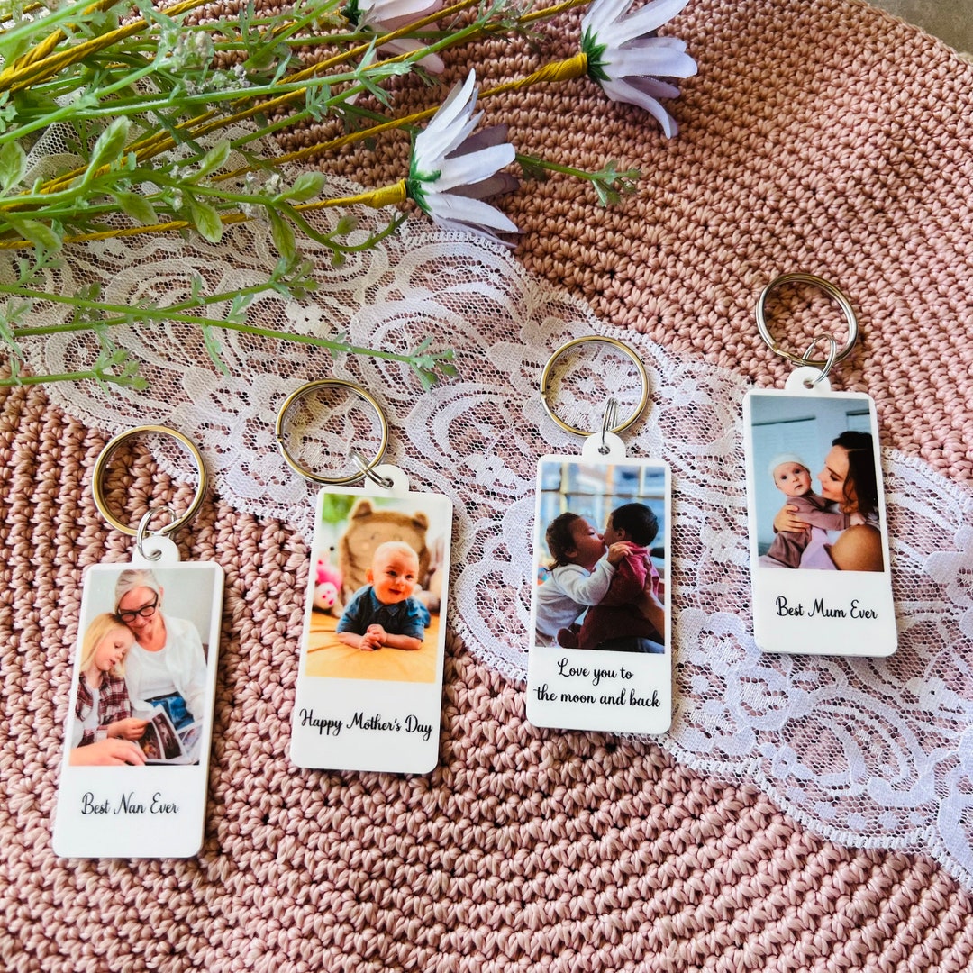 Personalised Photo Key Ring Custom Photo Key Chain Mother's Day Gifts ...